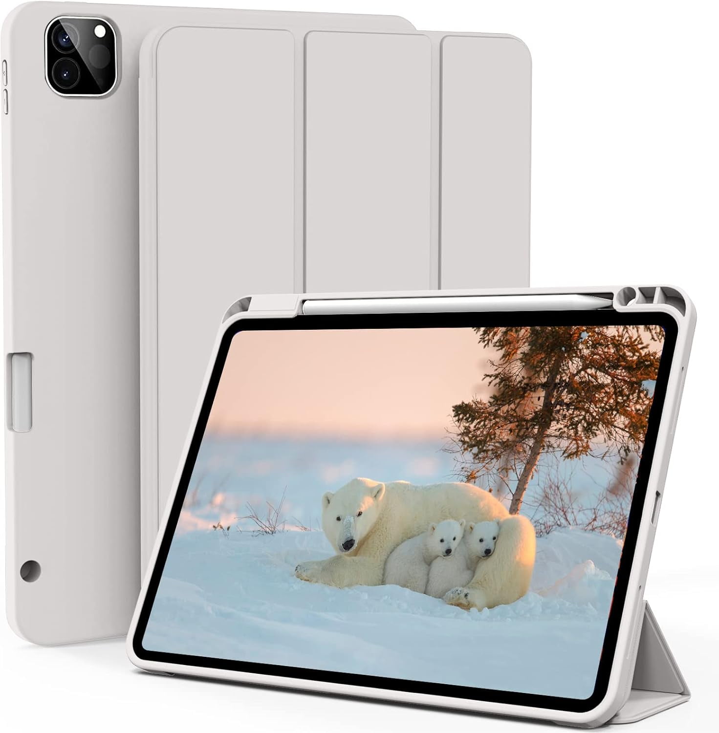 kenke New iPad Pro 12.9 Inch Case with Pencil Holder 2022/2021/2020 ...