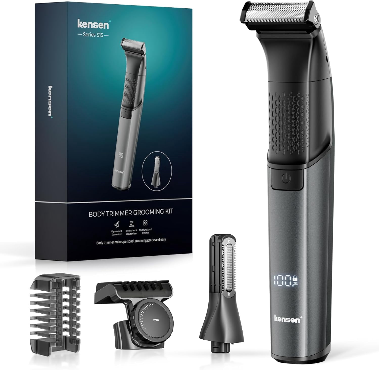 kensen Body Hair Trimmer for Men,Electric Groin & Pubic Hair Trimmer ...