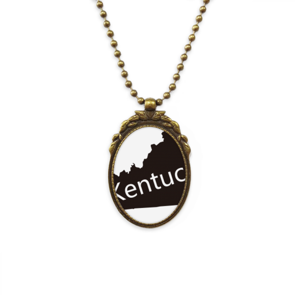 kentucky ameusa map outline antique necklace vintage bead pendant ...