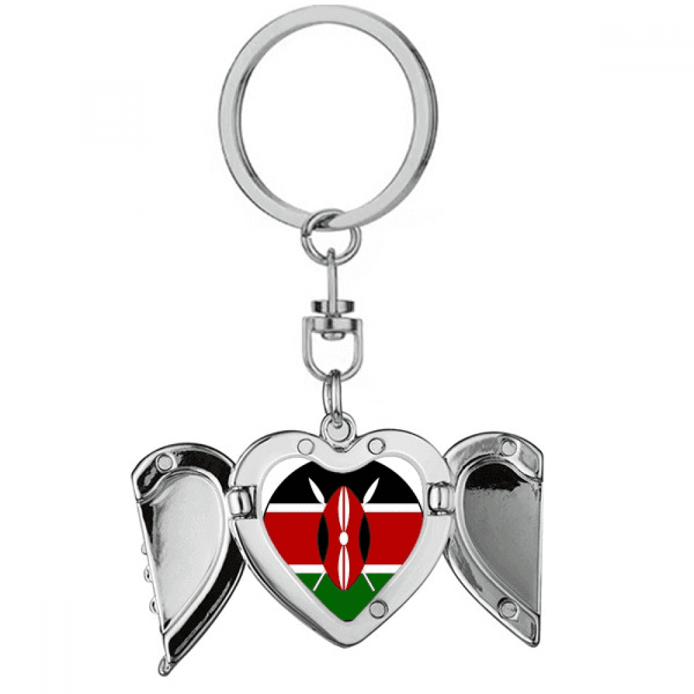 kenya afnational emblem heart angel wing key chain holder - Walmart.com