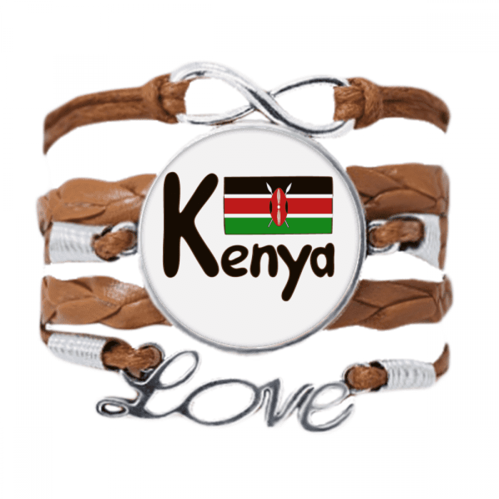 kenya national flag black pattern bracelet love chain ornament ...
