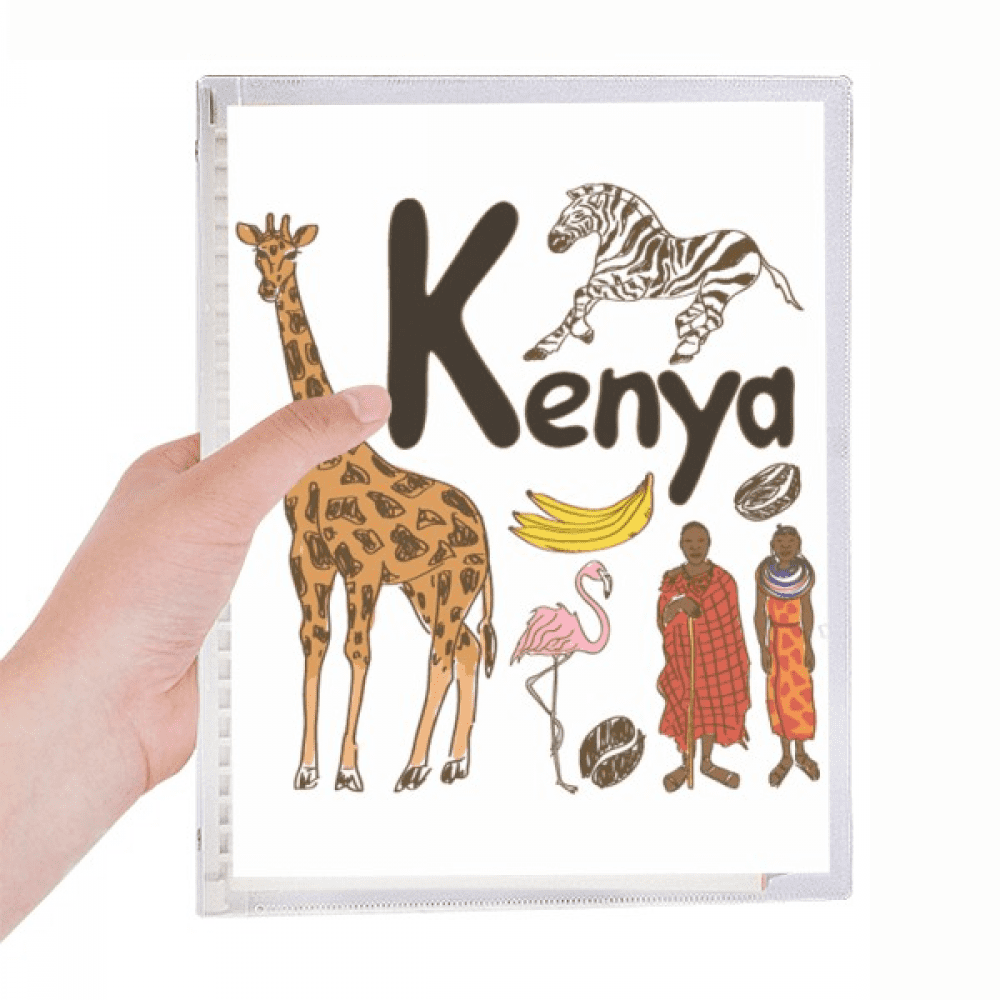 kenya national symbol landmark pattern notebook loose diary refillable ...