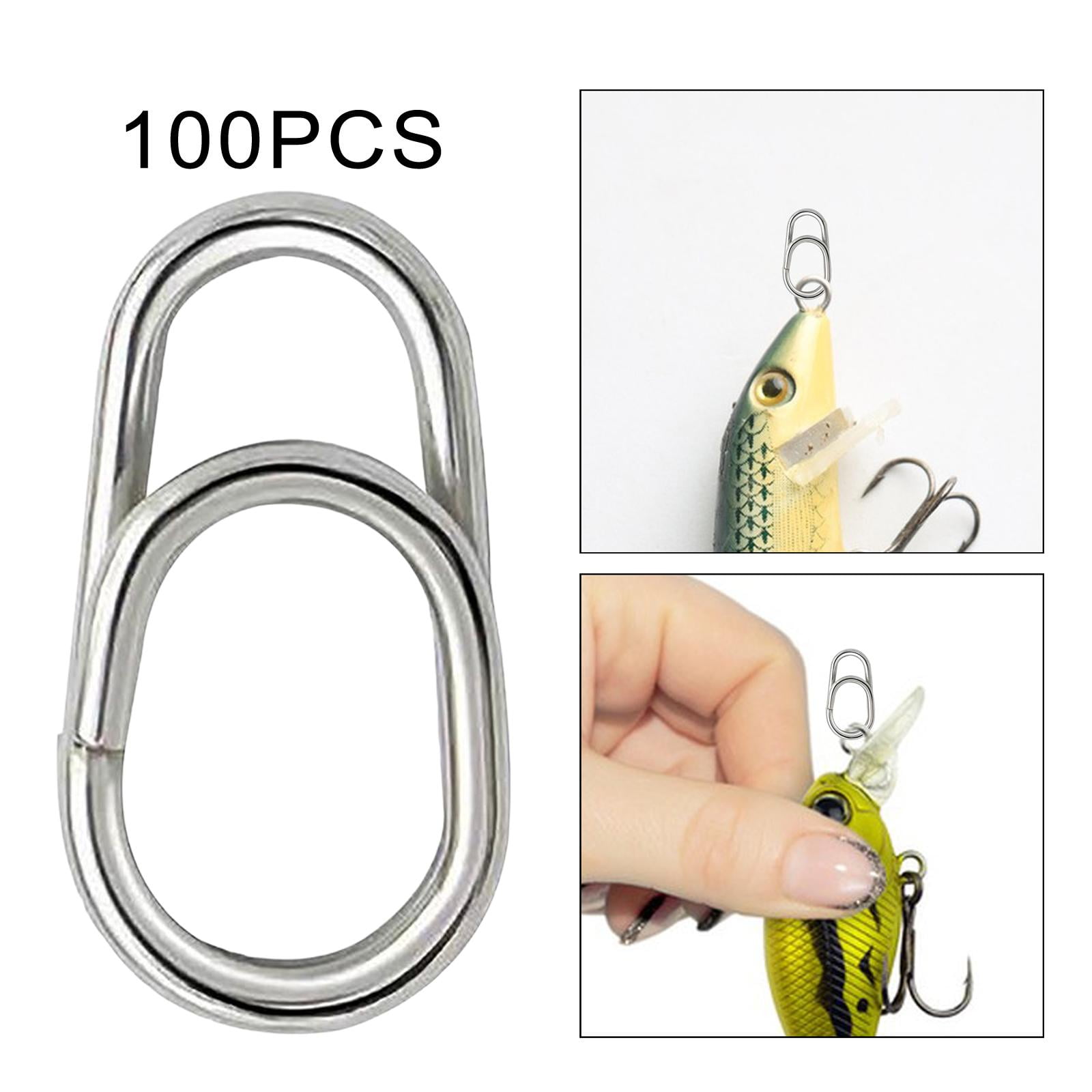 kesoto 100 Pieces Fishing Split Rings Connectors Oval High Strength for ...