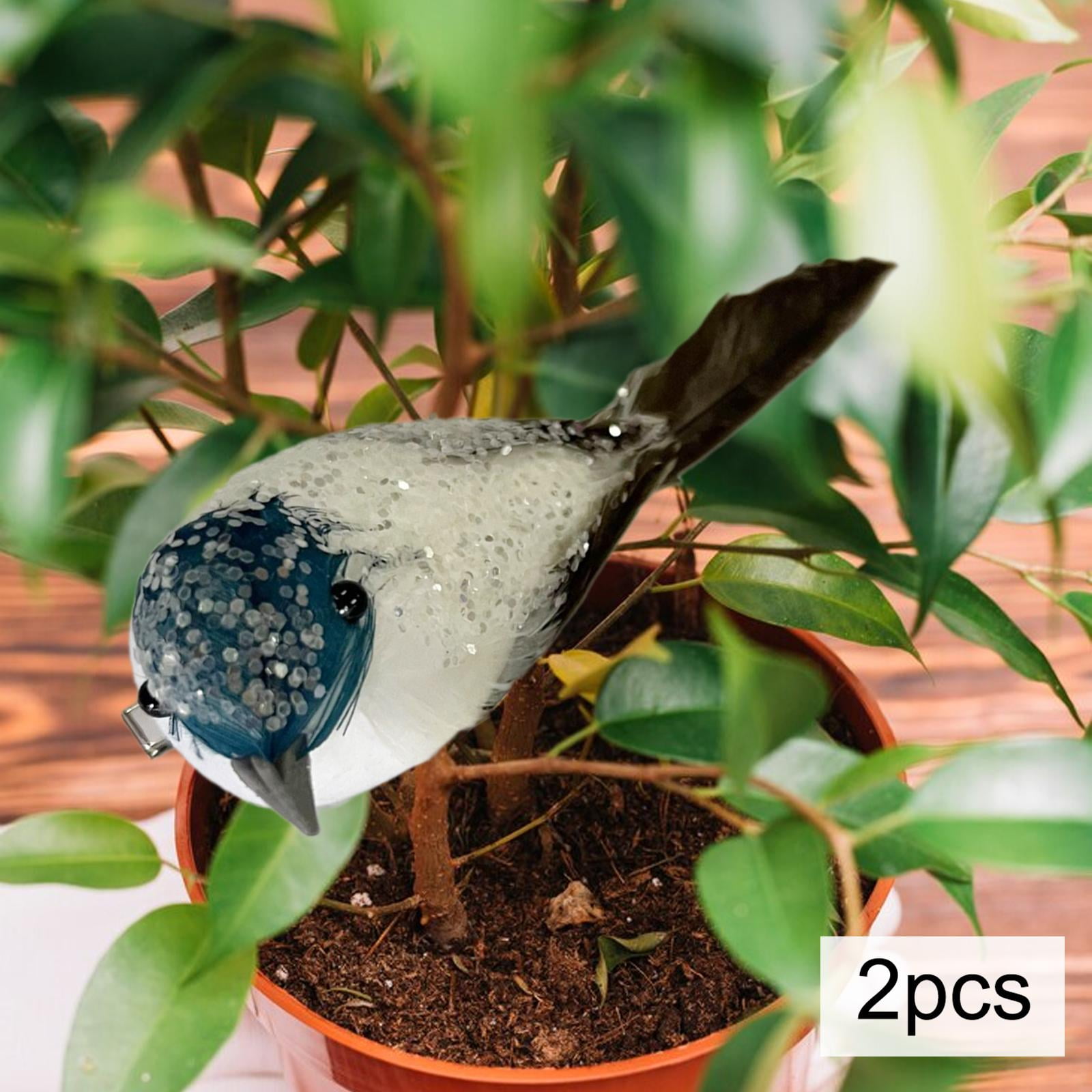 kesoto 2 Pieces Foam Birds Artificial Feathered Birds with Clip ...