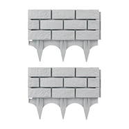 GroundSmart Roman Brick Landscape Edging, 4' Gray Rubber Garden Edging ...