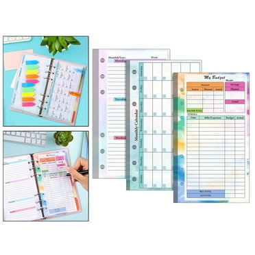 Planner A5 Inserts Daily Refill Paper Notebook Binder Loose Insert Do ...