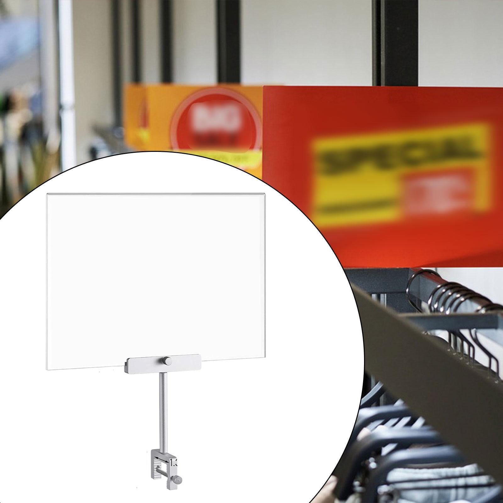 kesoto Acrylic Sign Holder with Clamp for Office Hangrails and Tubes ...