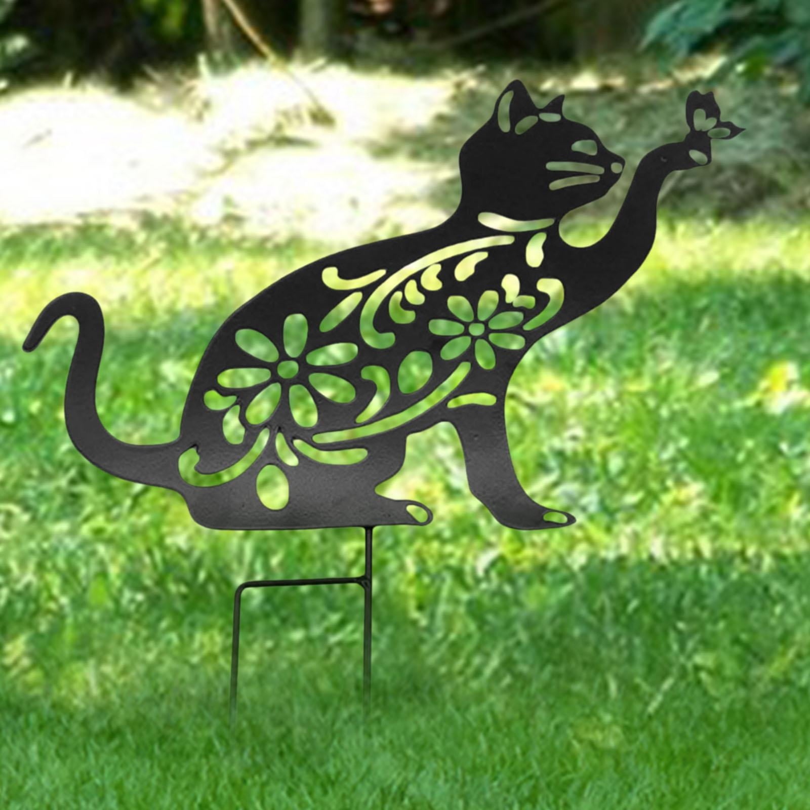 kesoto Cat Garden Statue Stake Animal Decorative, Figurine Ornament ...