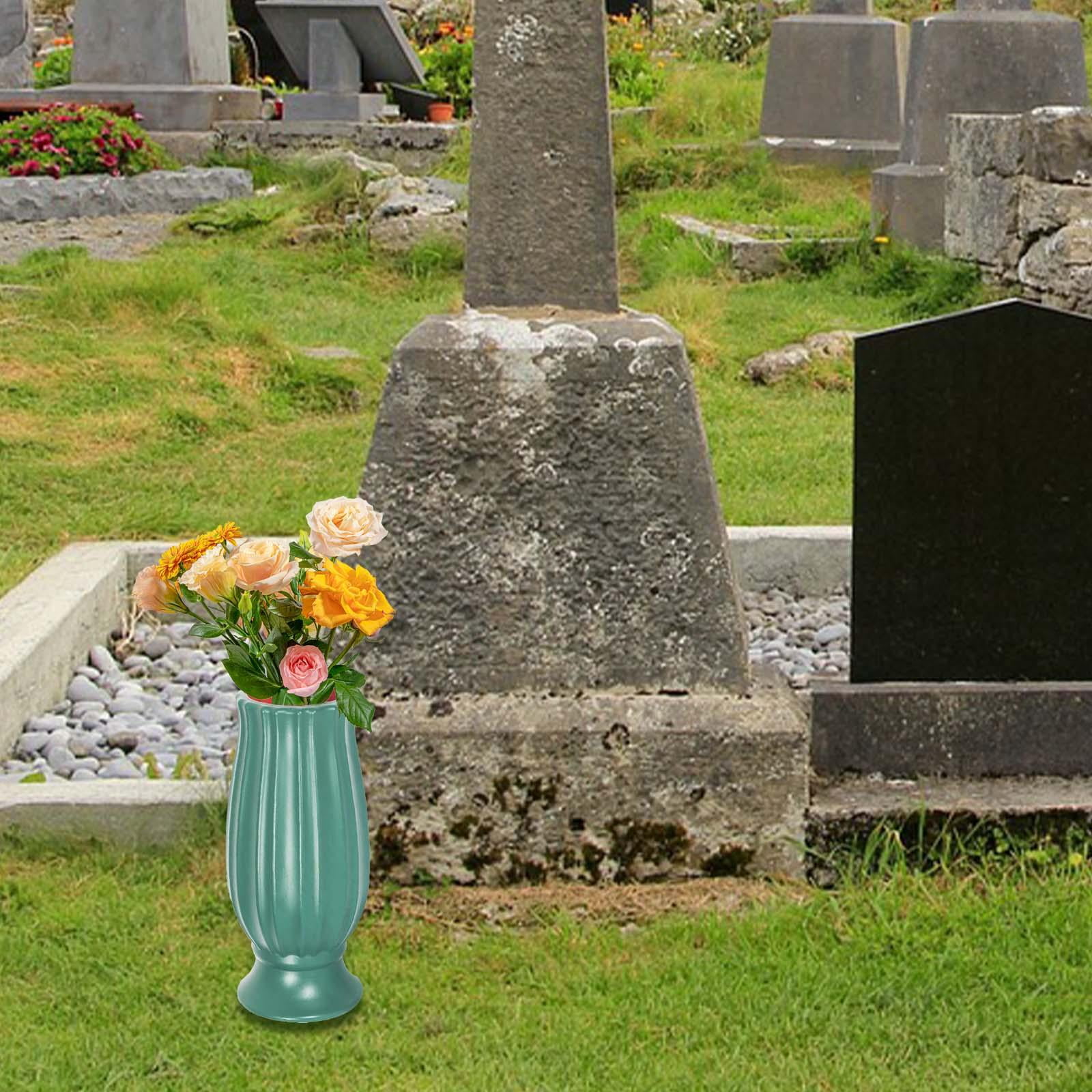 kesoto Cemetery Vase Grave Decorations Draining Holes Floral Holder ...
