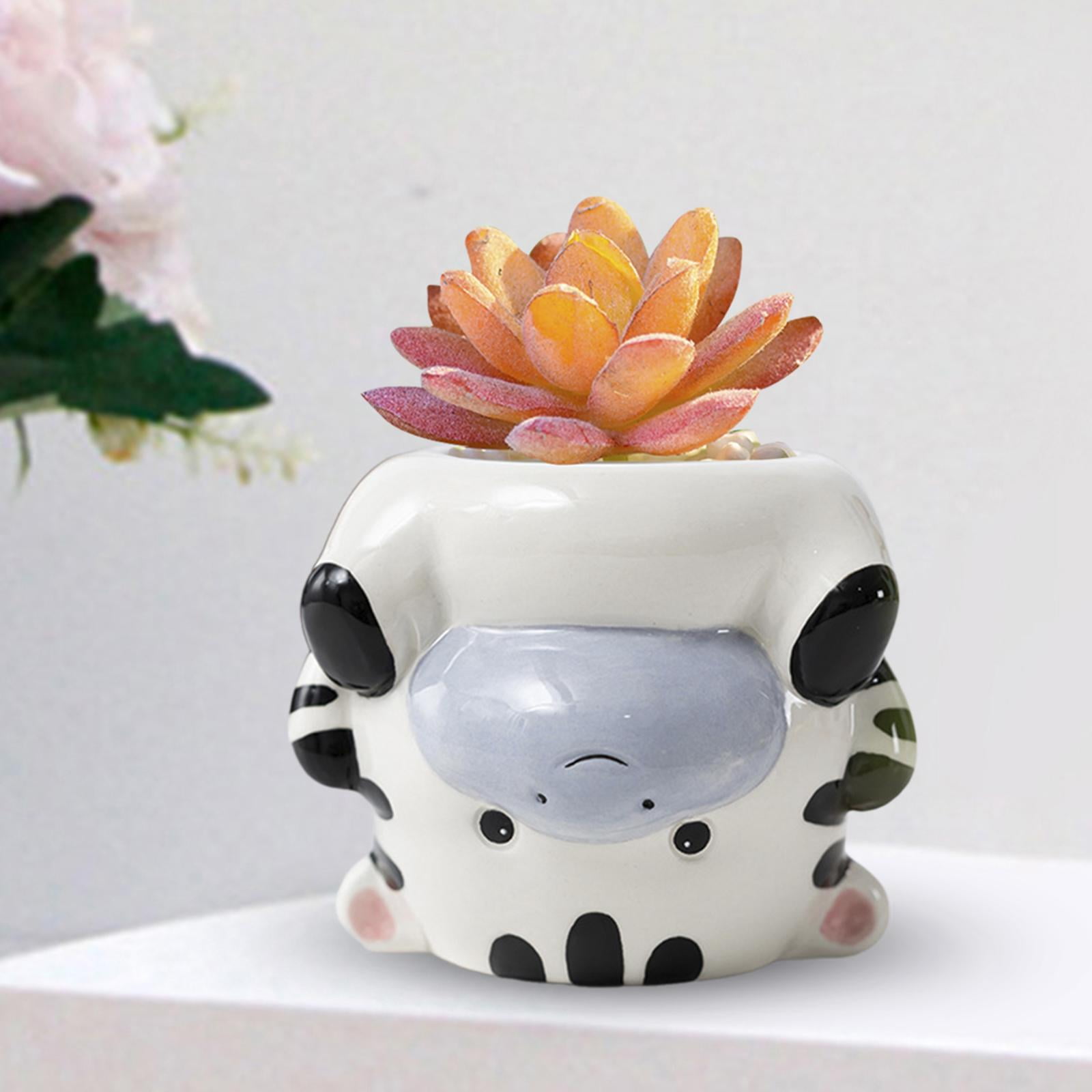 kesoto Ceramic Animal Planter for Home Decor , Zebra 10x9x8.3cm ...