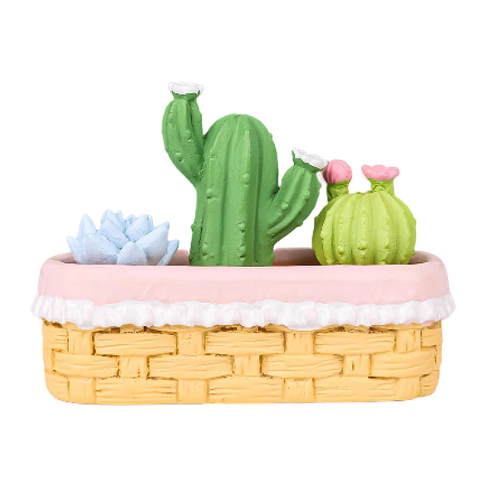 kesoto Flower Basket Ornament Flower Pot Statue Adorable Resin Tabletop ...