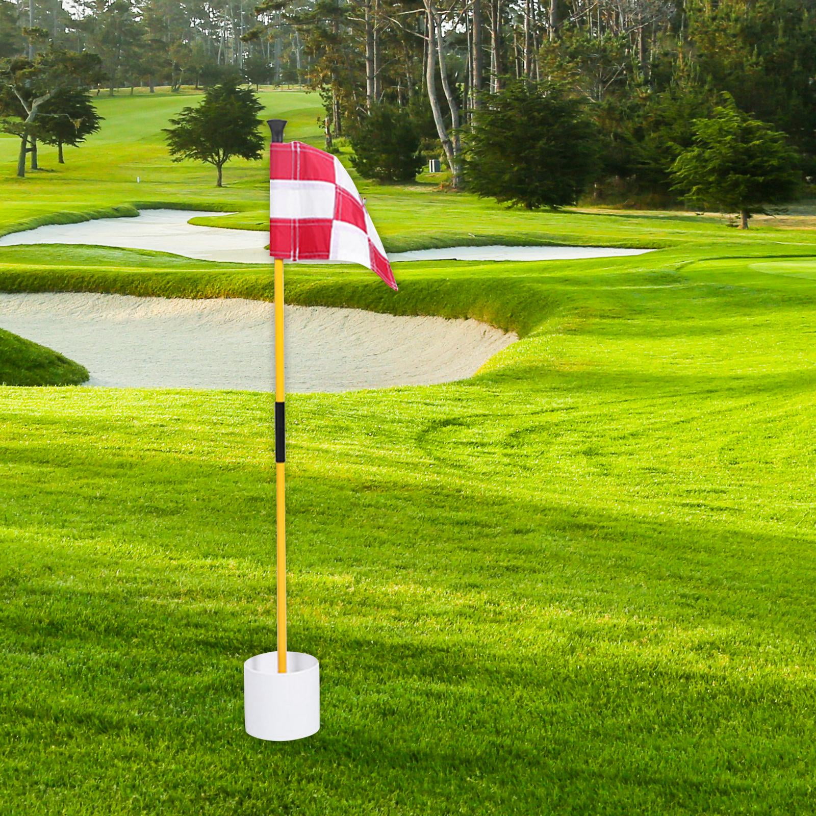 kesoto Golf Putting Green Flag and Hole Cup Practice Putting Fiberglass ...