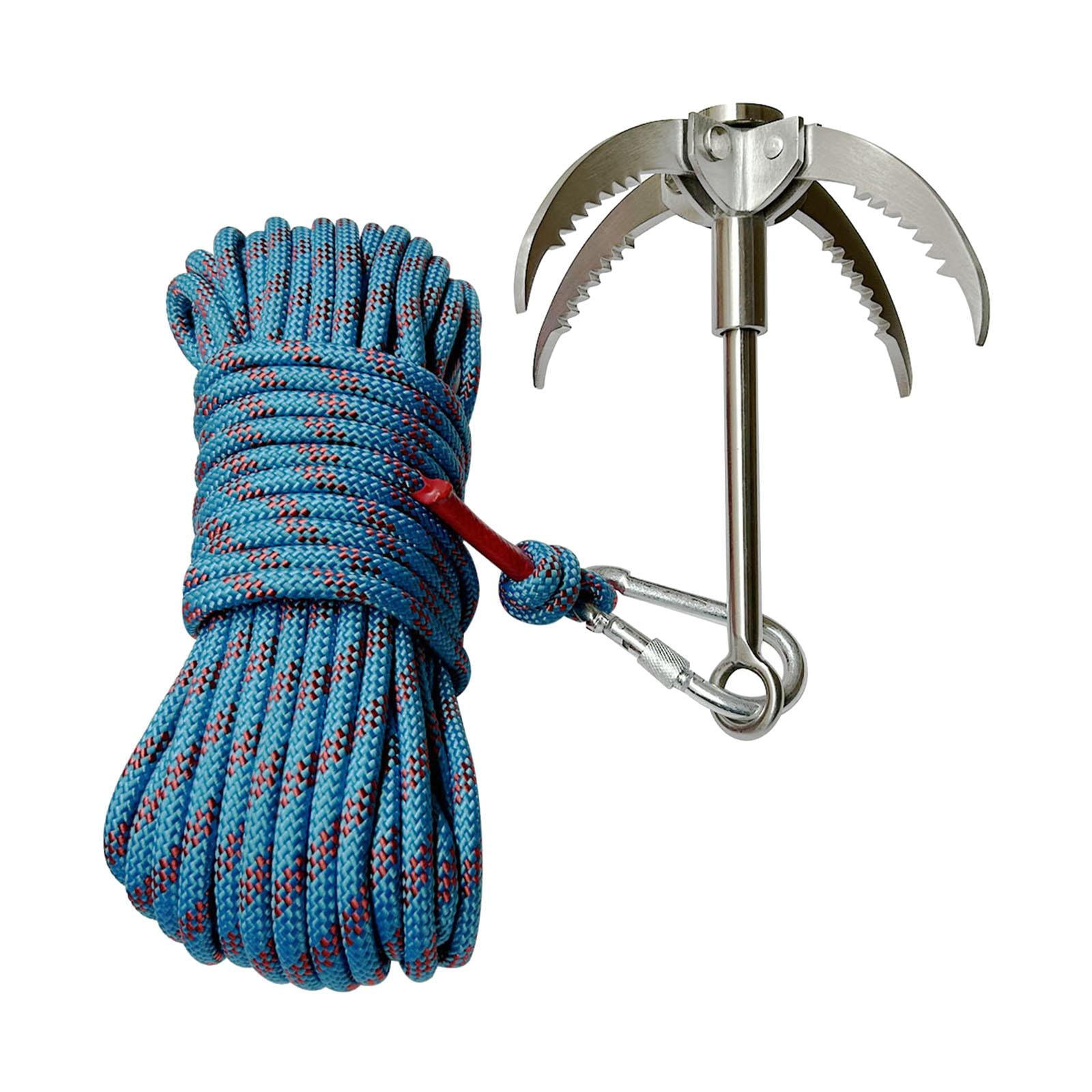 kesoto Grappling Hook with 65.6ft Rope 4 Folded Claws Hook Hook Grapple ...