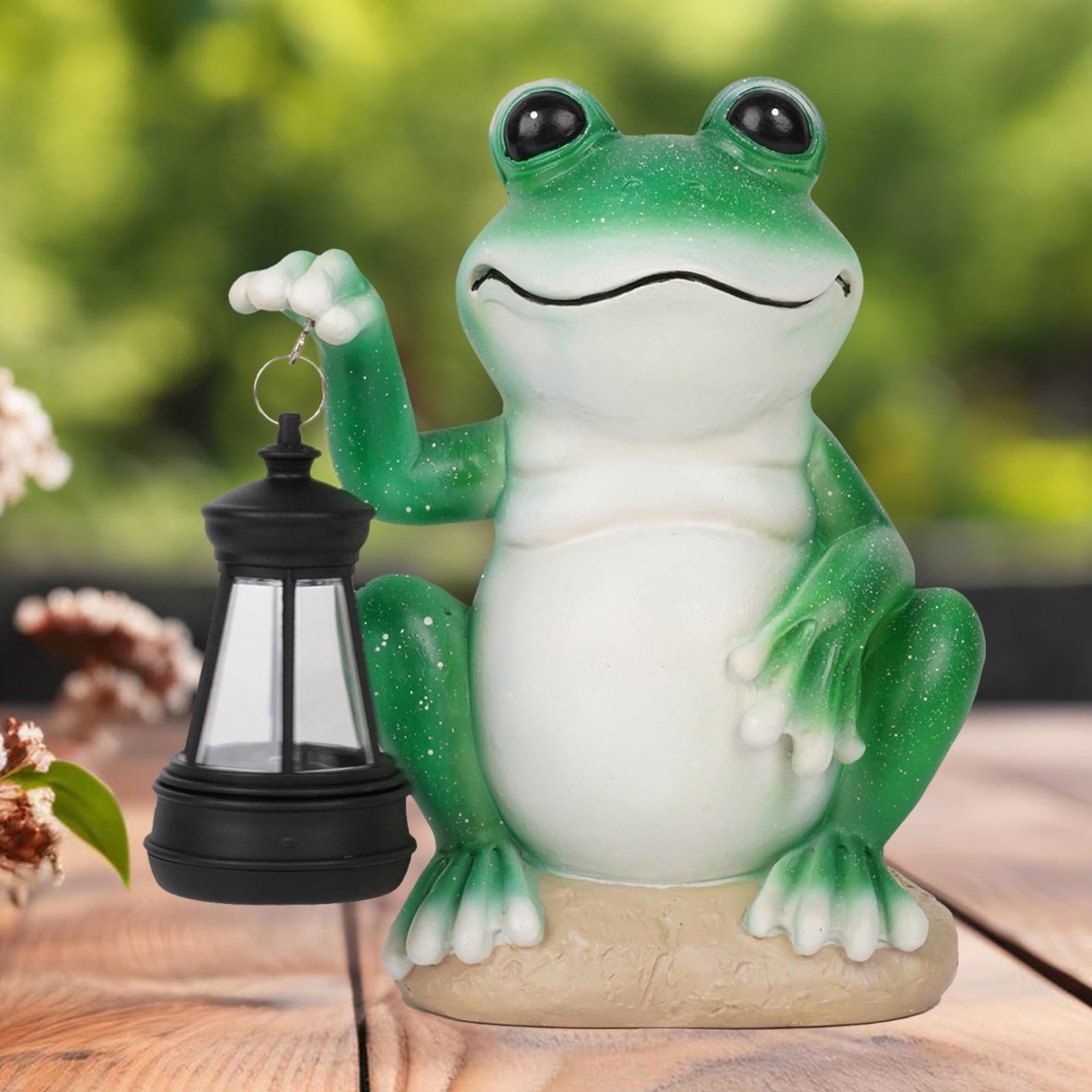 kesoto Solar Frog Statue Garden Decoration with Solar Lantern Ideal ...