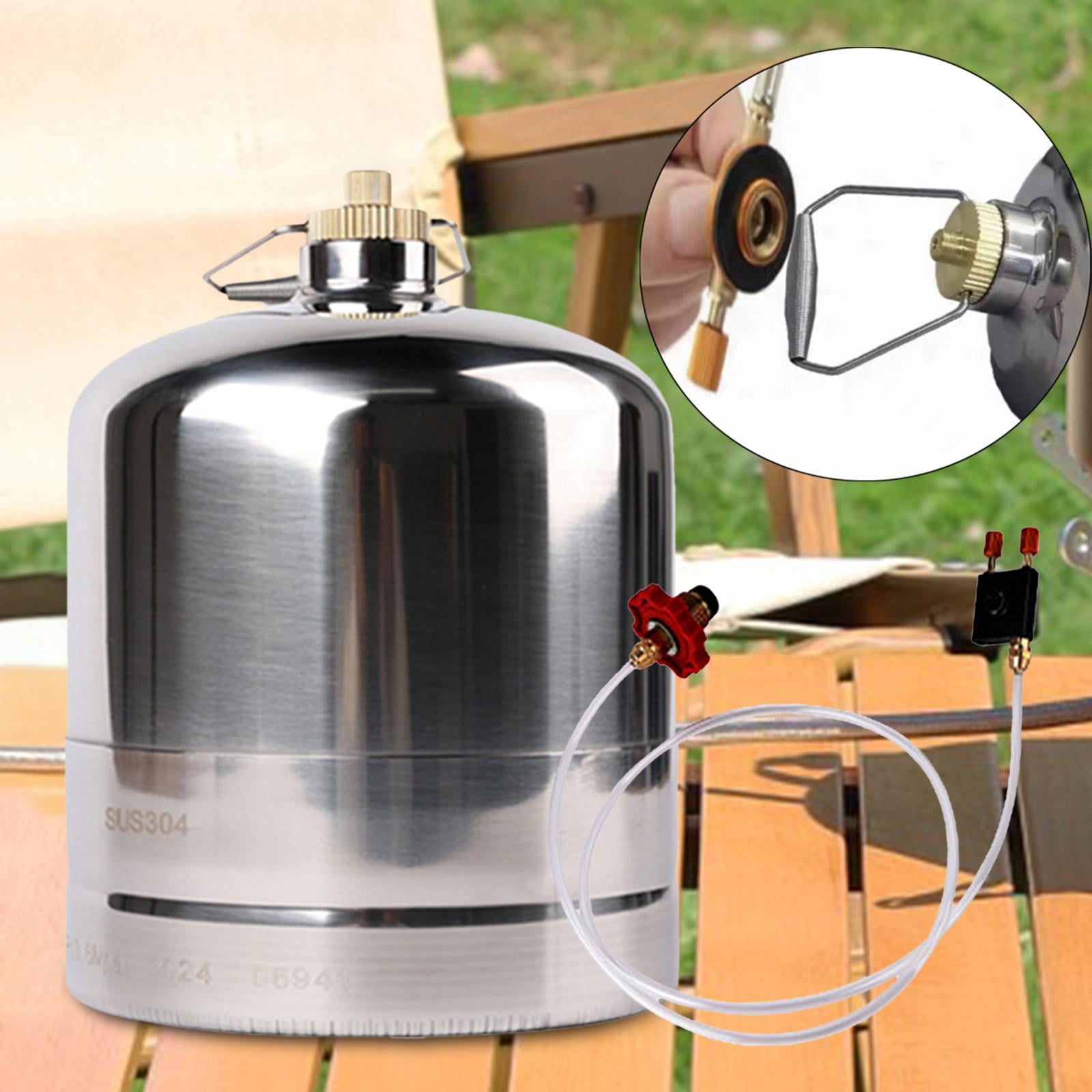 kesoto Stainless Steel Gas Bottle Inflatable Gas Tank Fuel Canister ...