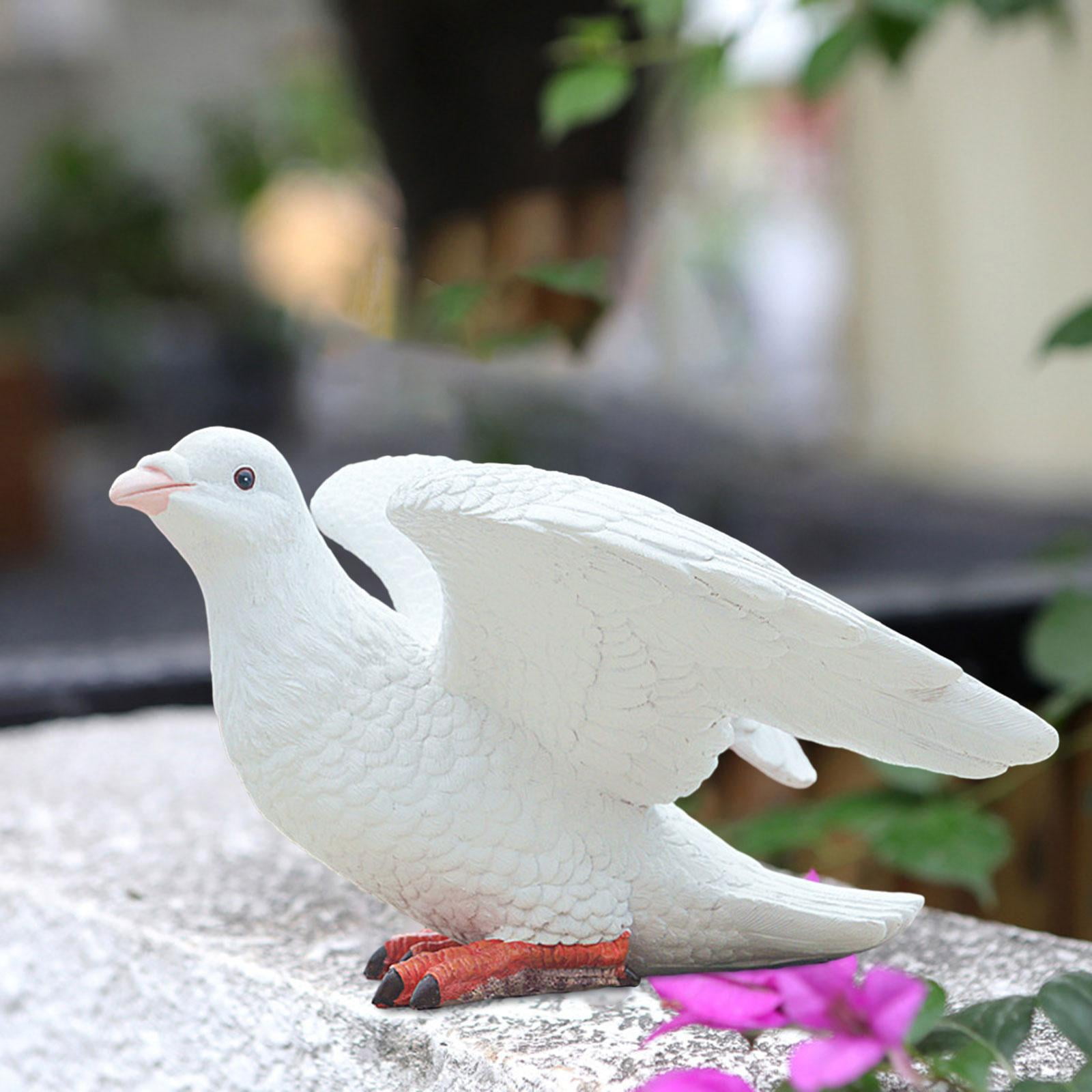 kesoto White Pigeon Figurine, Resin Sculpture, Decorative Collection ...