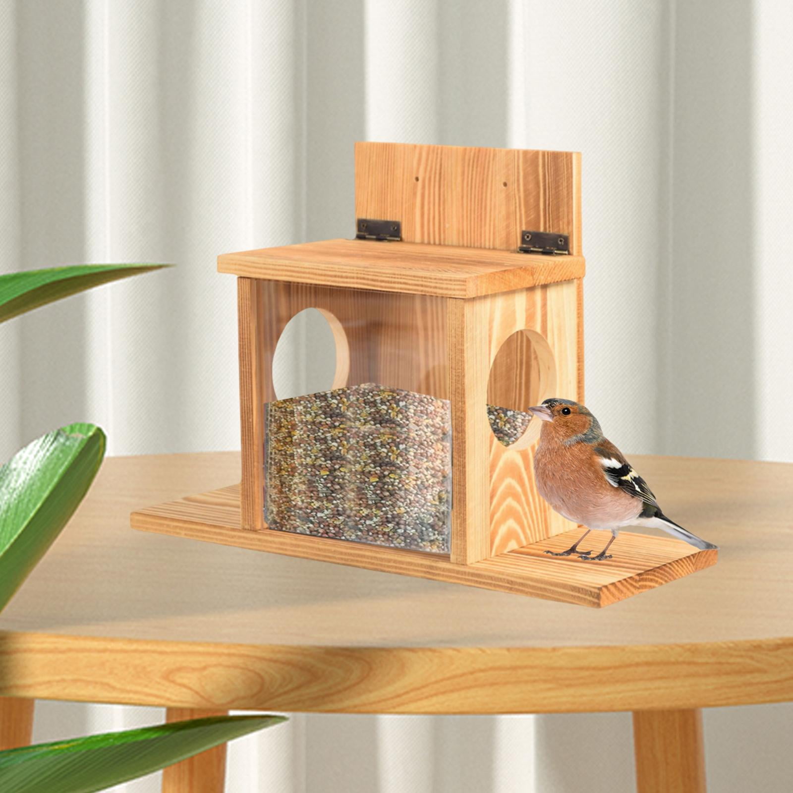 kesoto Wood Squirrel Feeder Bird Feeder Chipmunk Feeder for Patios ...