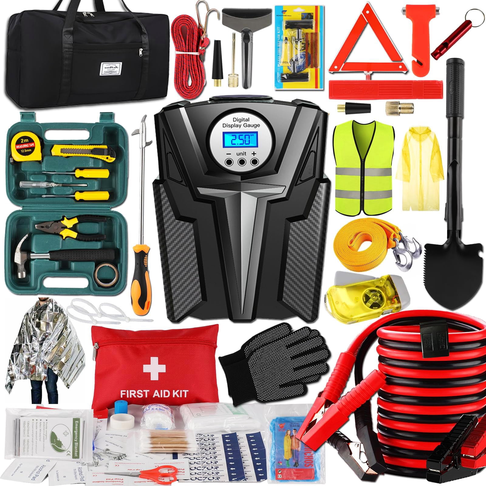 kewen Car Emergency Kit, Roadside Assistance Emergency Car Jumper ...
