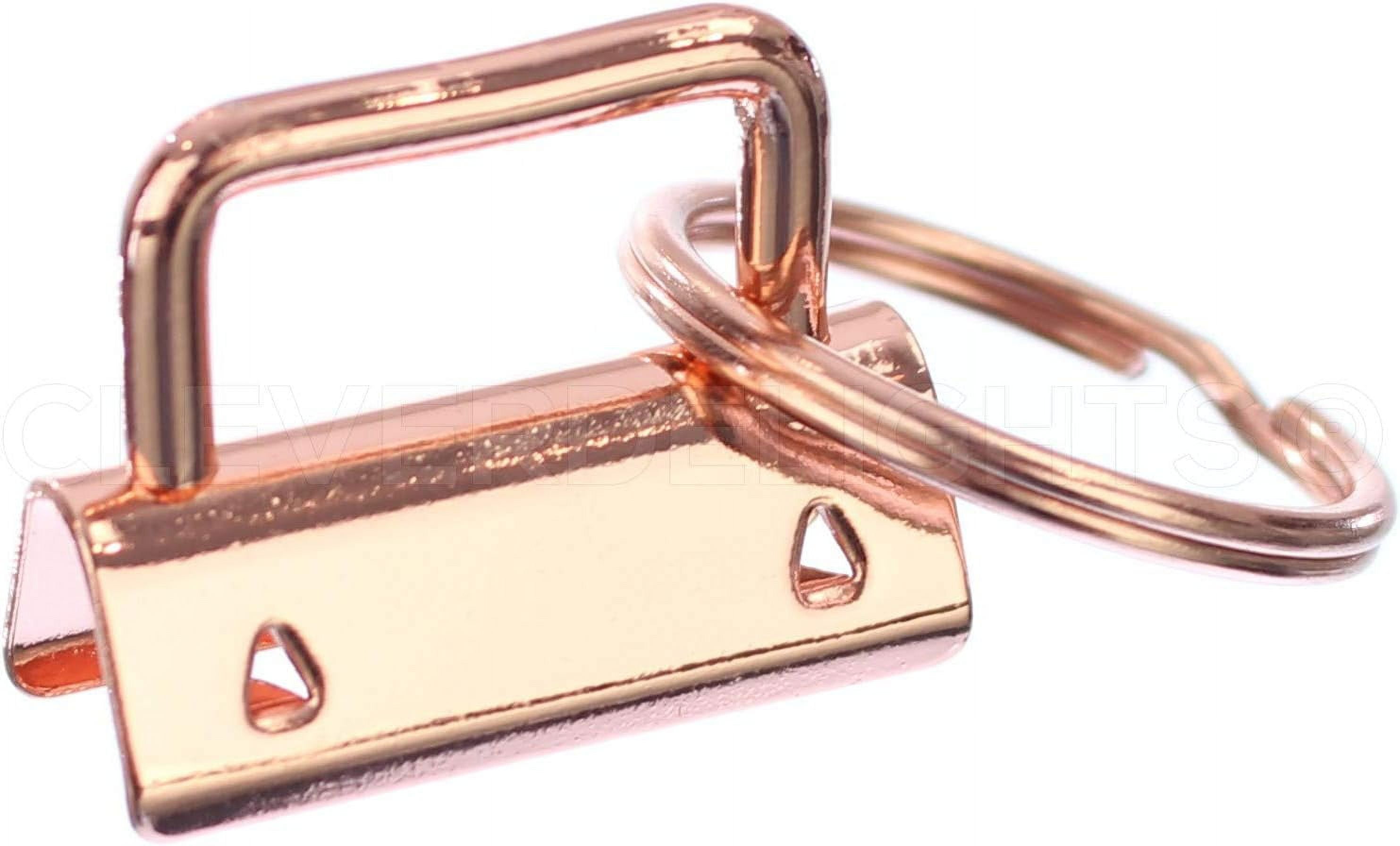 key fob hardware set with key rings - 50 sets - rose color - 1 1/4 inch ...