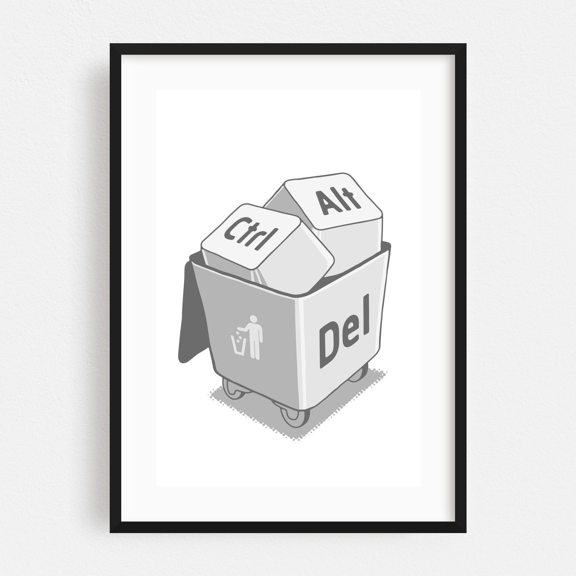 keyboard - Illustration Humor Black and White Quote Modern Art Pop Art ...