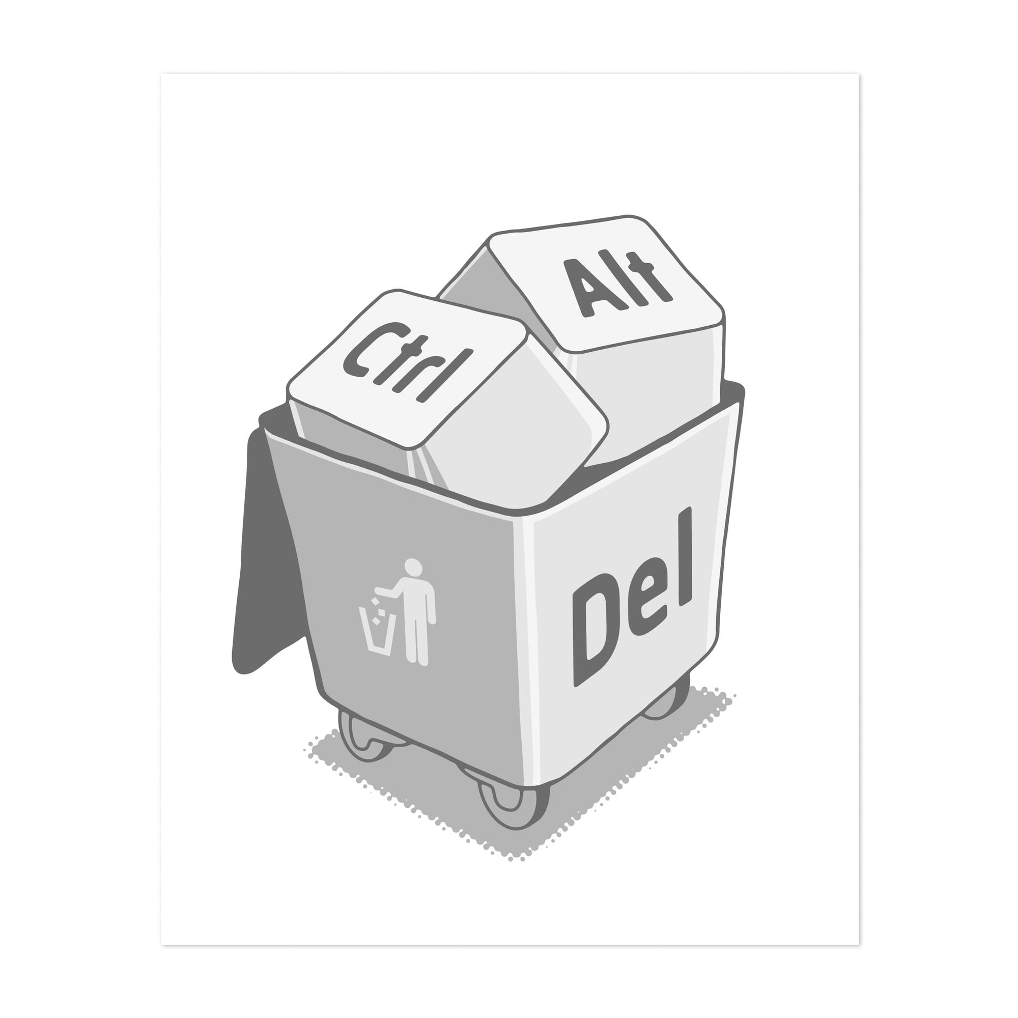 keyboard - Illustration Humor Black and White Quote Modern Art Pop Art ...