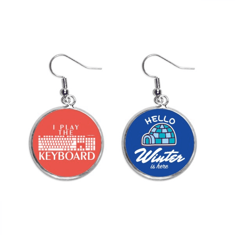keyboard game combination dangle drop winter ice earring jewelry ...