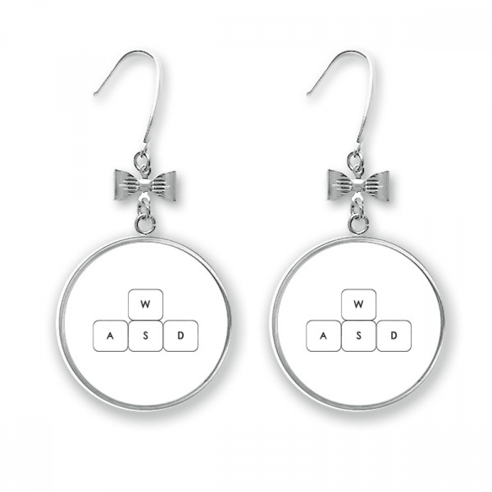 keyboard symbol aswd art deco fashion bow earrings drop stud pierced ...