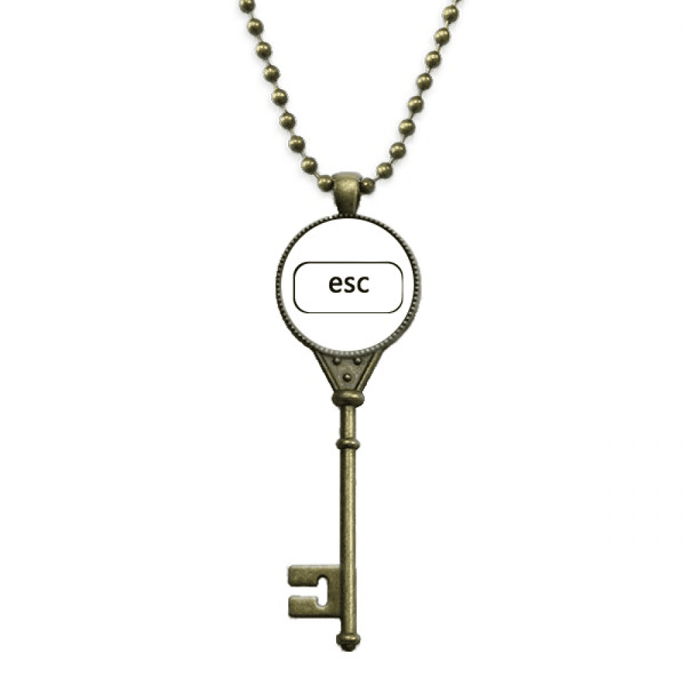 keyboard symbol esc art deco fashion key necklace pendant tray ...