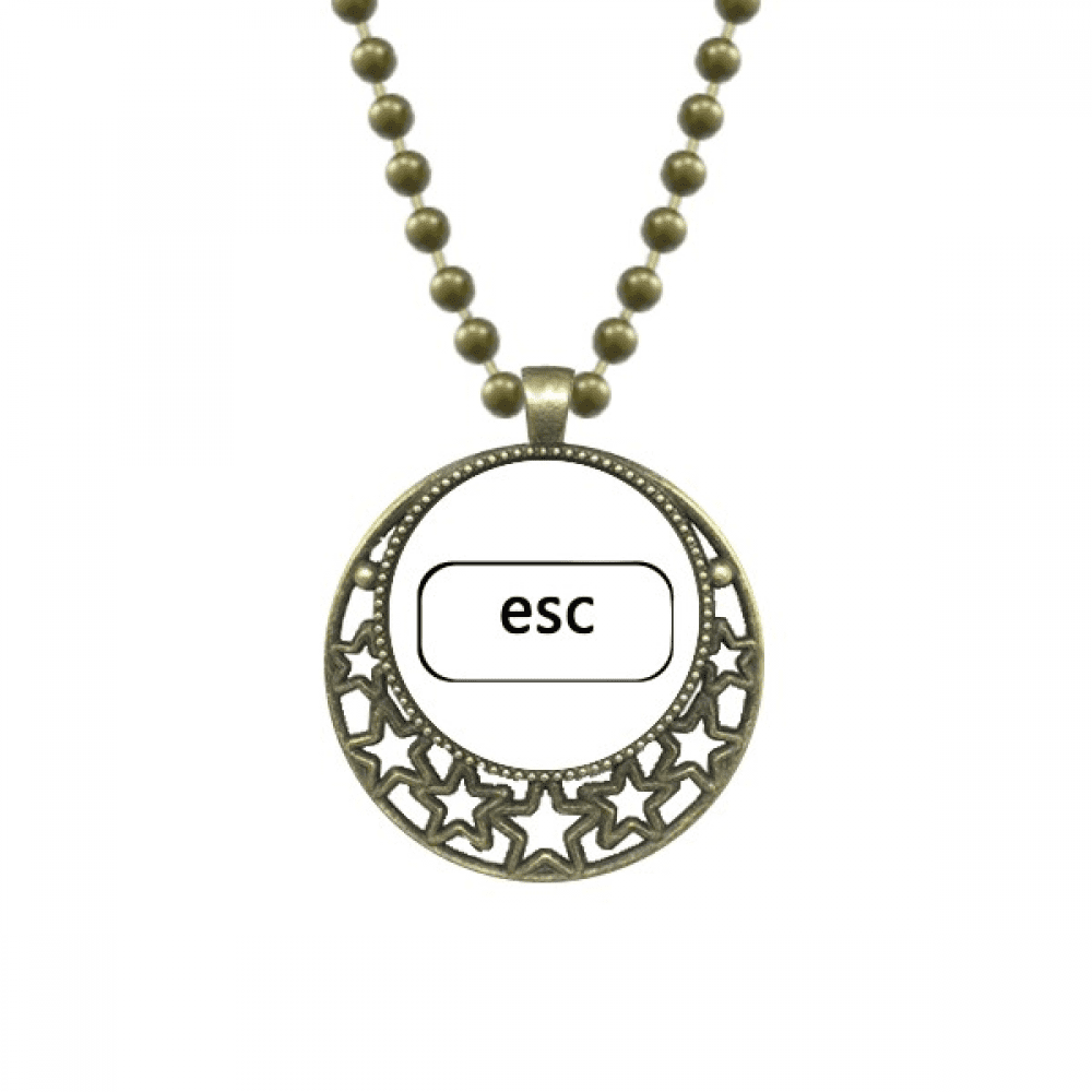 keyboard symbol esc art deco fashion pendant star necklmoon chain ...