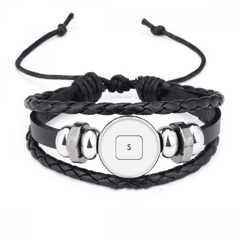 keyboard symbol s bracelet braided leather woven wristband - Walmart.com