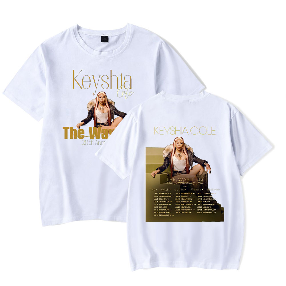 keyshia Cole Tour 2025 T-Shirts Merch Women Clothes Trend Casual Short ...