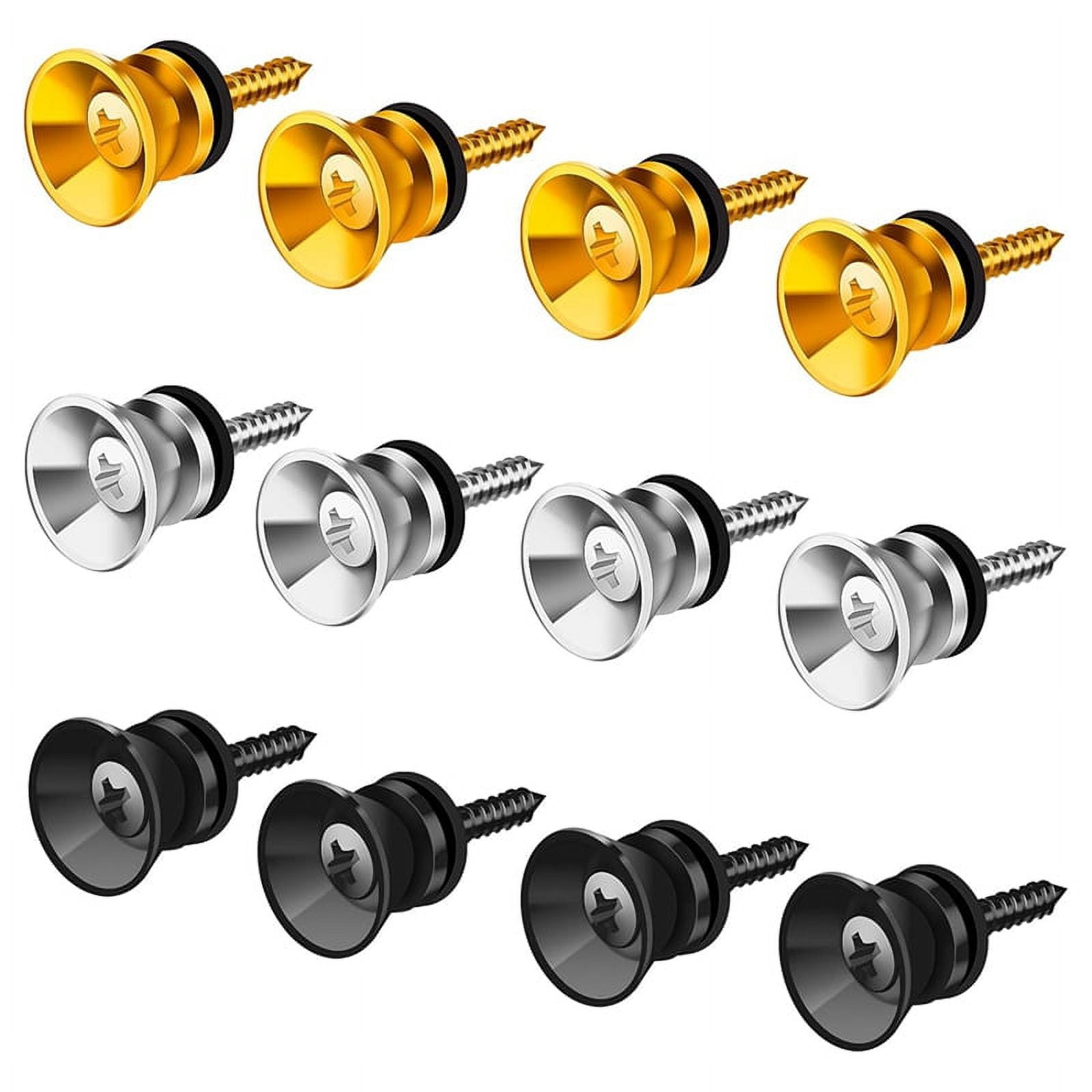 kfykfyk 12Pcs Guitar Strap Locks Buttons Metal End Pins with Mounting ...