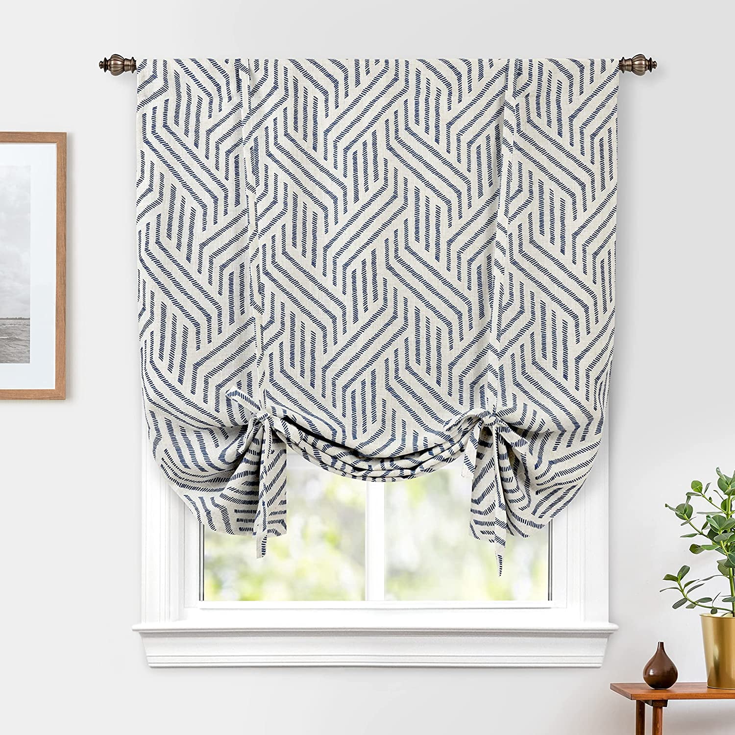 khhdgfhh Farmhouse Linen Lined Valance Double Layer Thermal Insulated ...