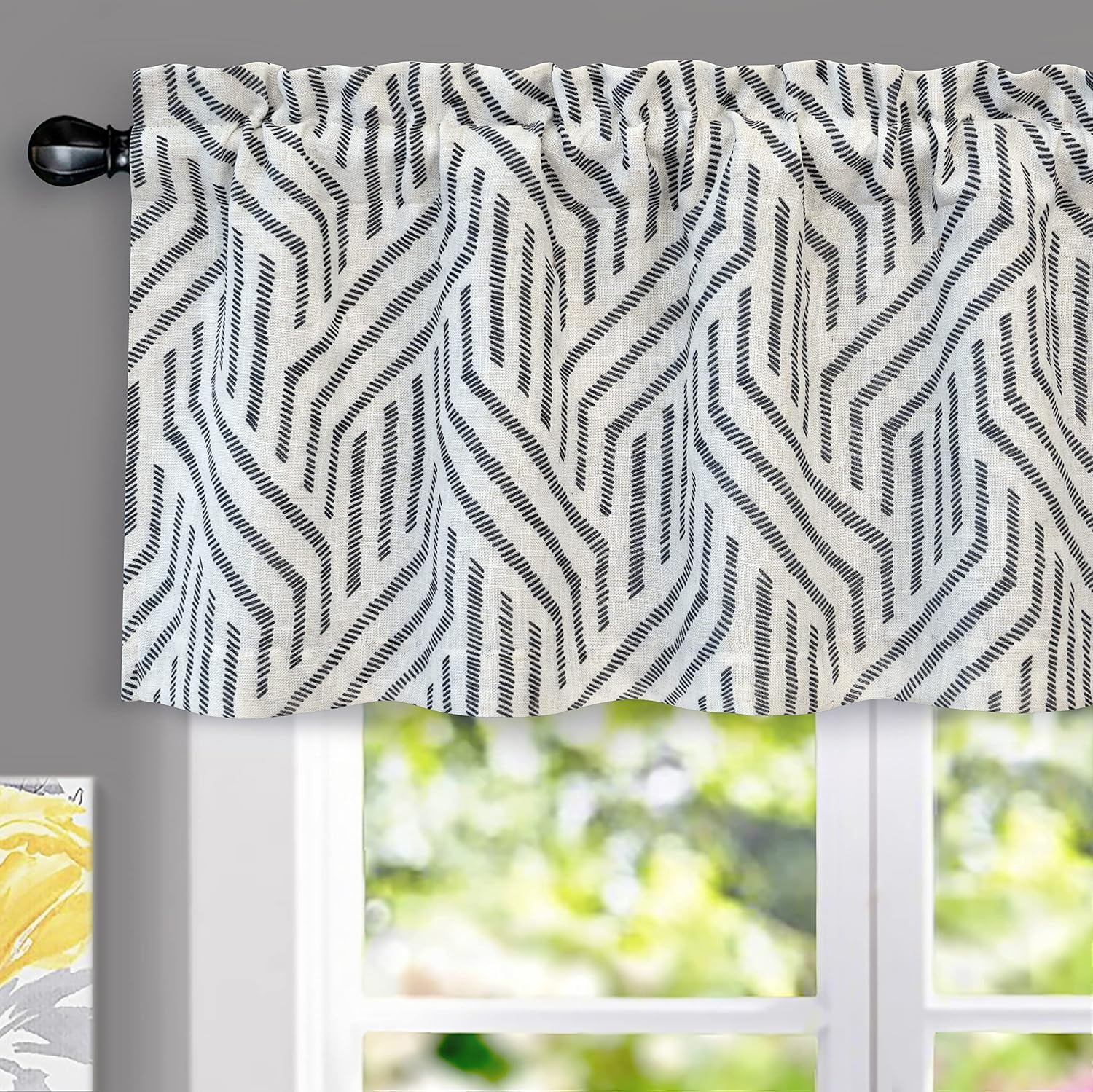 sdzjwix Farmhouse Linen Lined Valance Double Layer Thermal Insulated ...