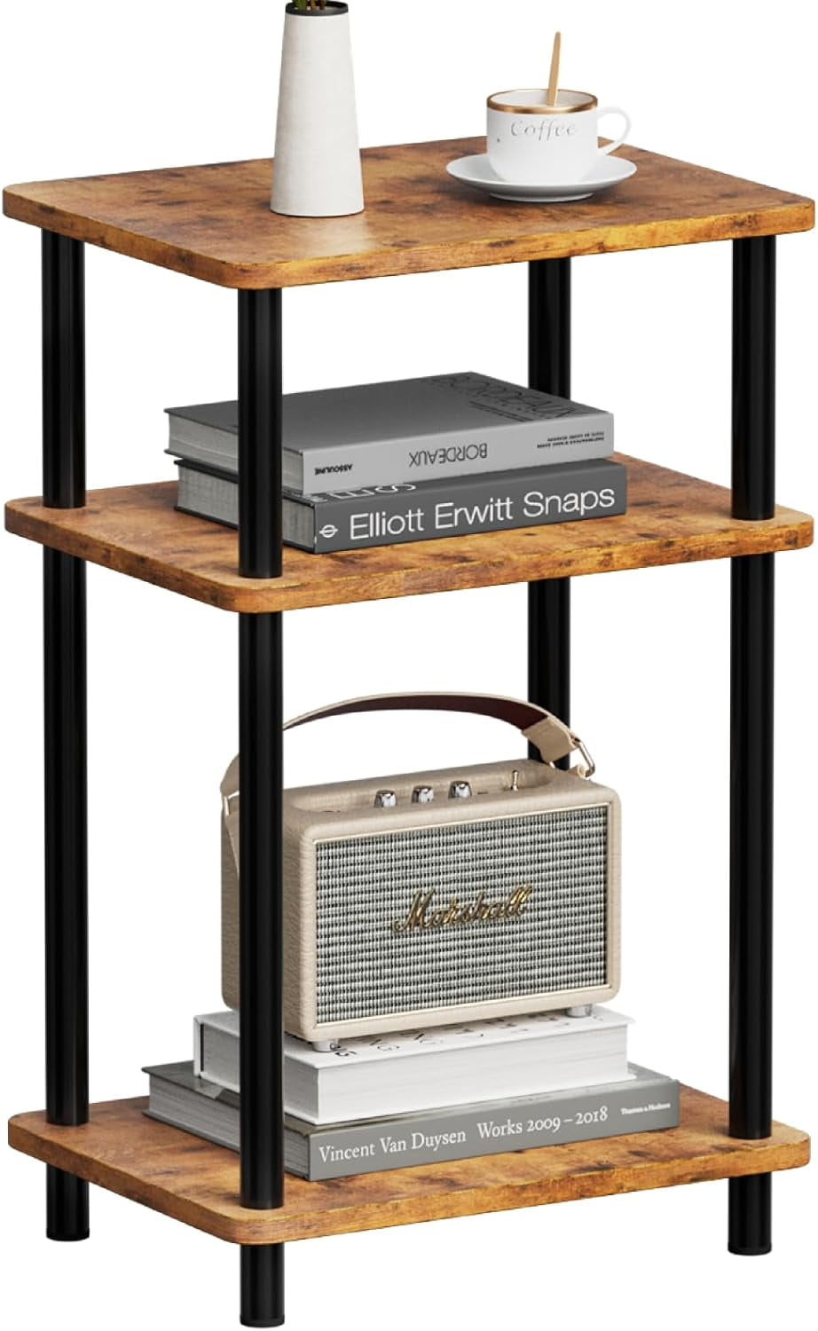 khhdgfhh Small Narrow Side Table 3-Tier Skinny End Table with Storage ...