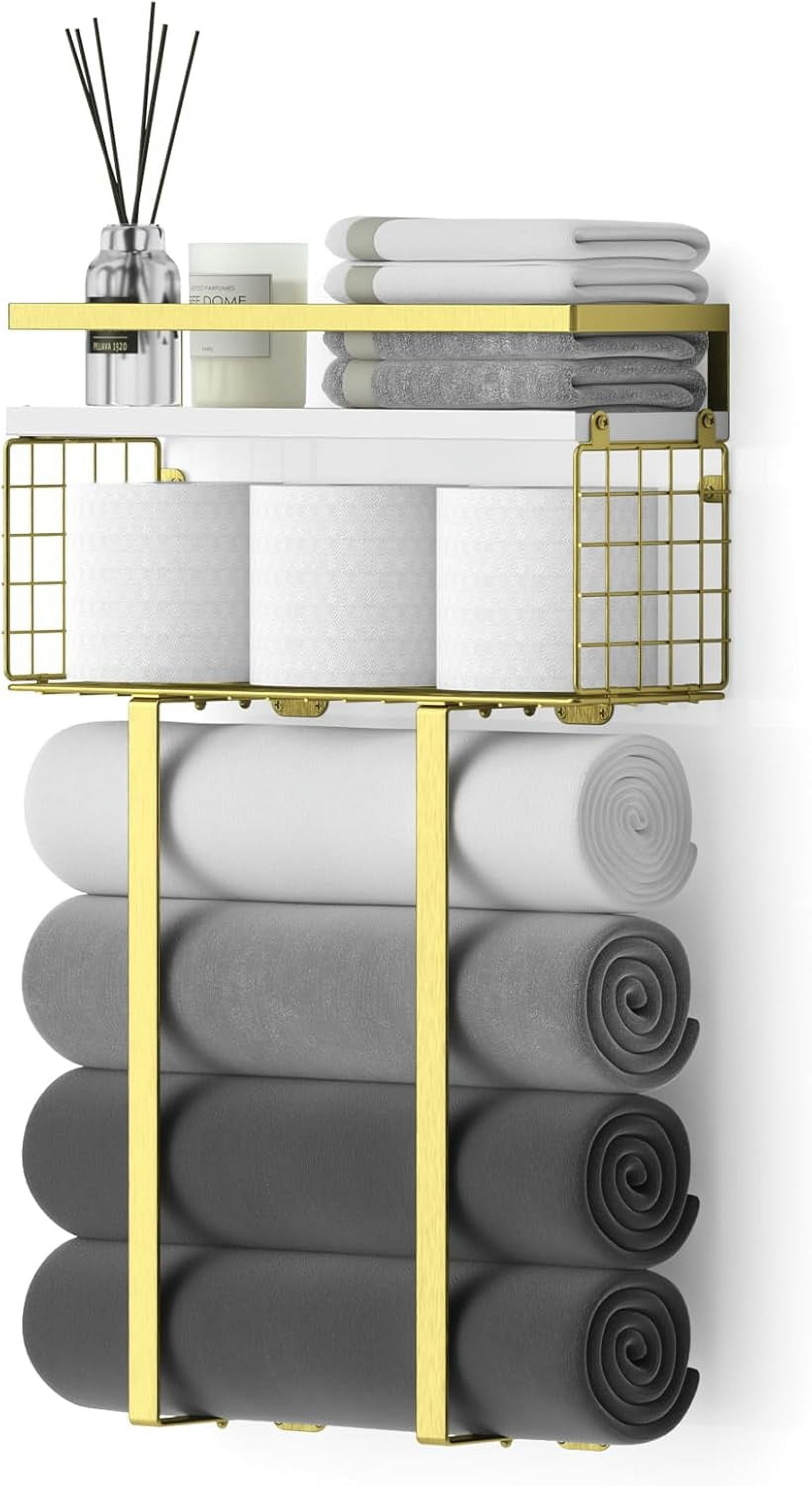 khhdgfhh Towel Racks for Bathroom Bathroom Shelf Over Toilet Floating ...