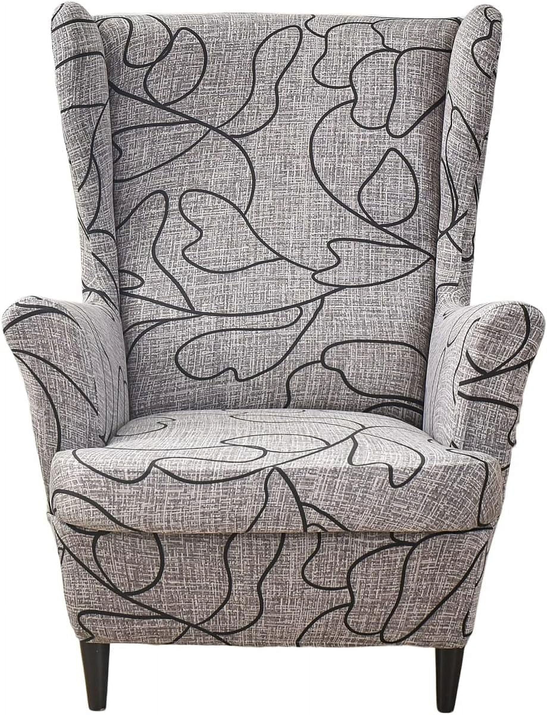 khhdgfhh Waterproof Wingback Chair Covers 2 Pieces Stretch Printed Wing ...