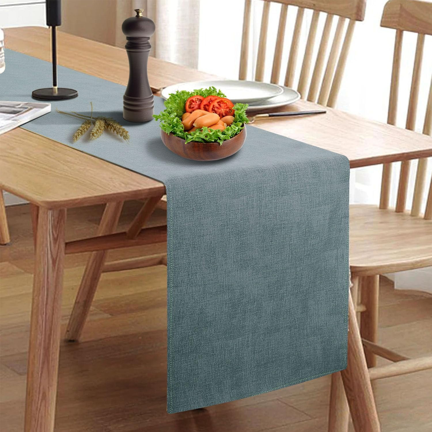 khhdgfhh Waterproof Wipeable Table Runner Thick Farmhouse Table Runner ...