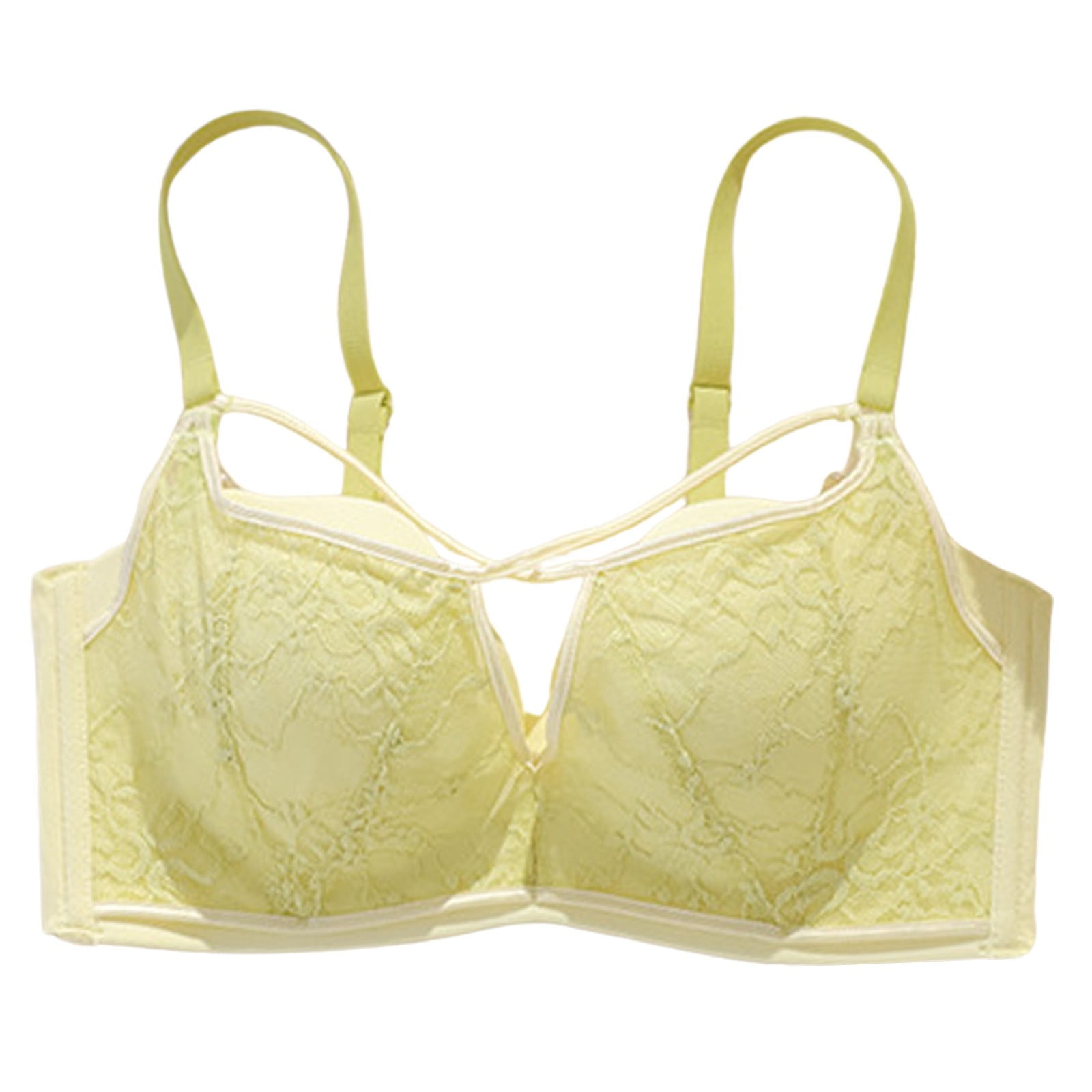 khonts,Woman's Push up Wireless Bras Deep V Gathering Spaghetti Strap ...