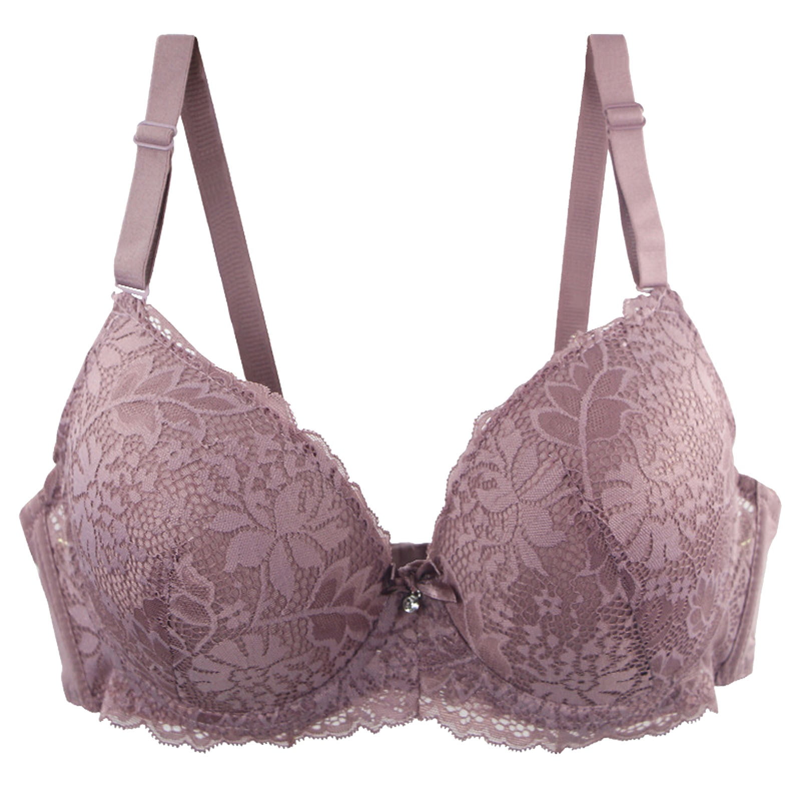 khonts,Women's Lace Push up Bras Supportive Underwire Solid Color Soft ...