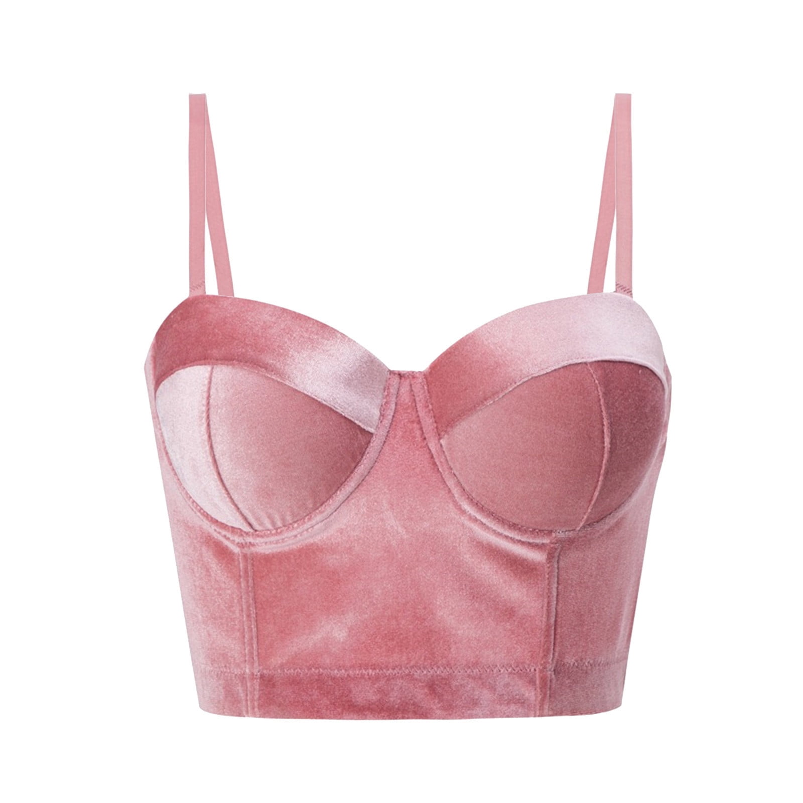 khonts,Women's Velvet Soft Bustier Crop Top Push up Corset Sexy Stylish ...