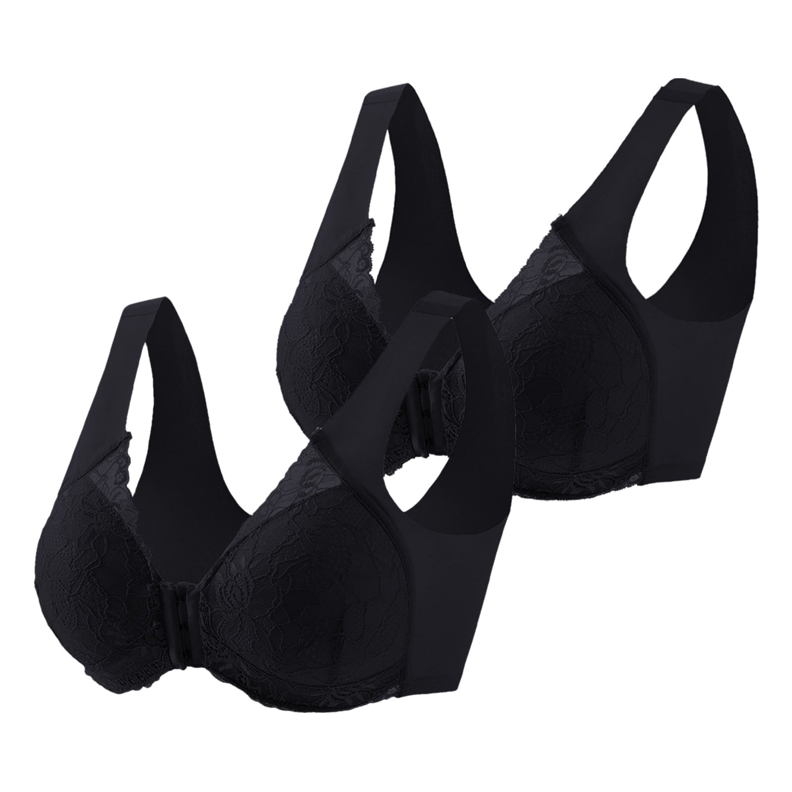 khonts,Women's Wireless Front Closure Push up Bras Supportive Full ...