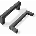 khtumeware 10 Pack 3 inch Center to Solid Black Cabinet Pulls Square ...