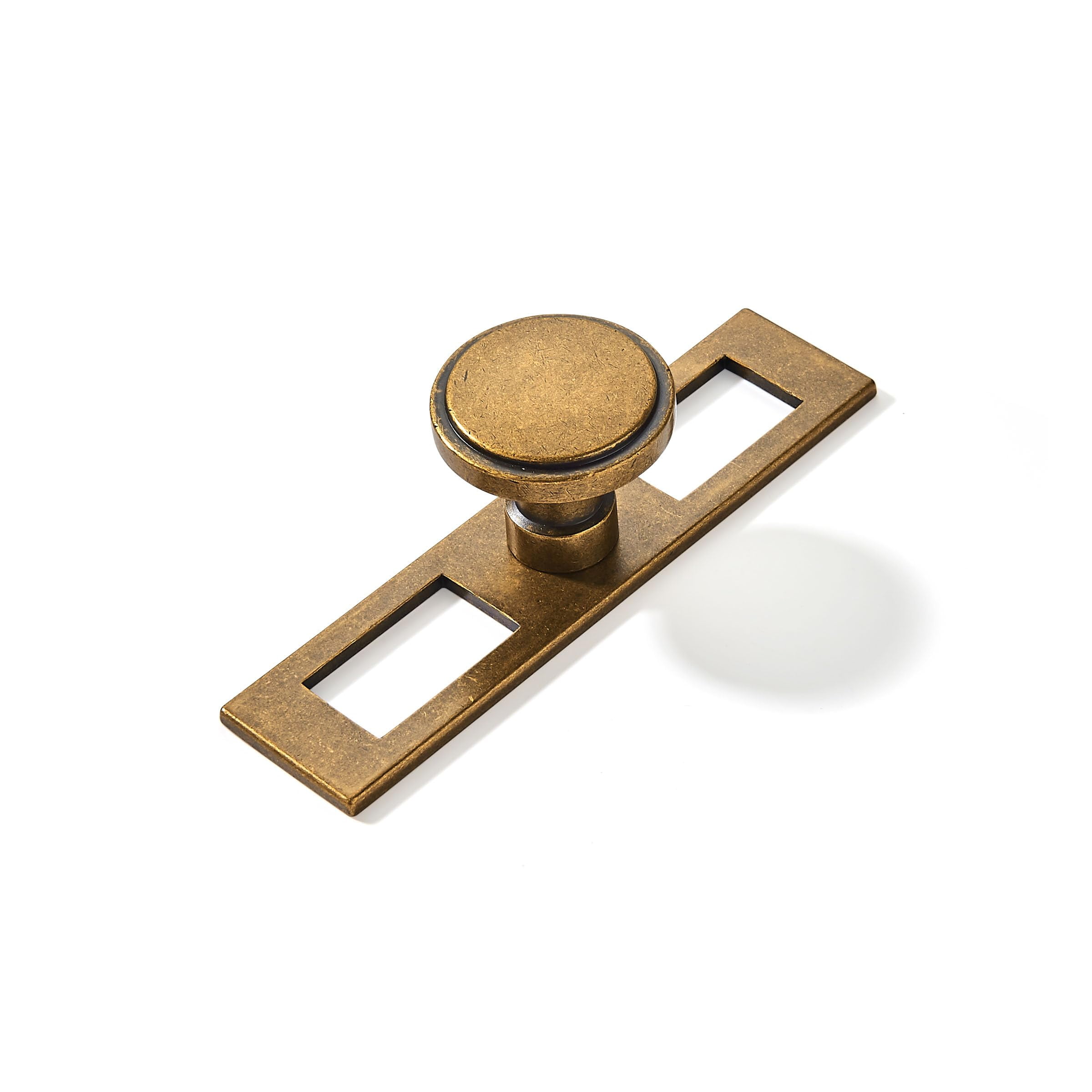 khtumeware 5 Pack 1-1/4 Inch Antique Brass Cabinet Knobs Backplate with ...