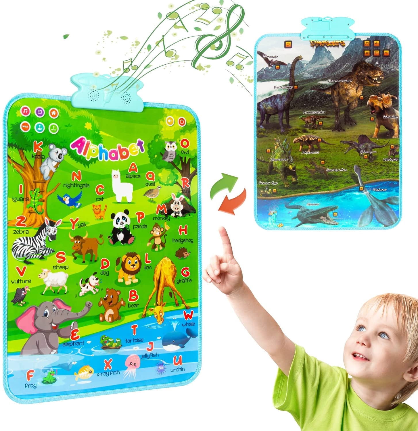 kidsjoy Electronic Interactive Alphabet Wall Chart: Upgraded 2-in-1 ...
