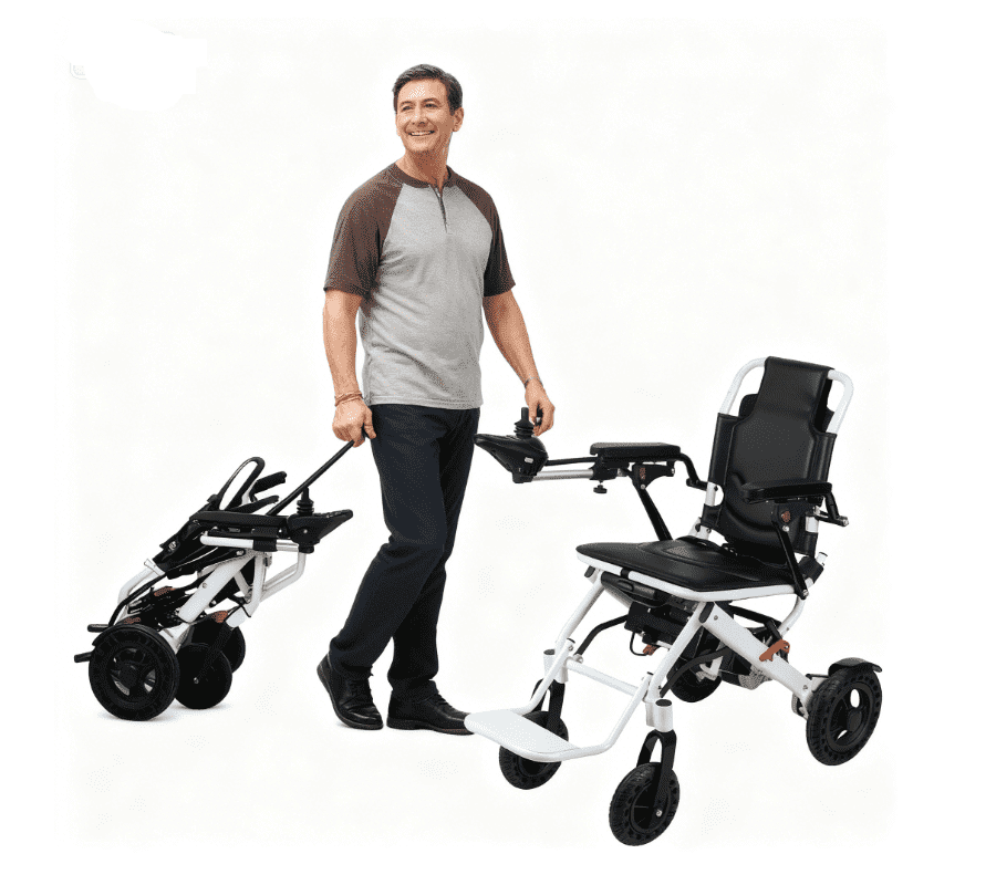 kiel Lightweight Electric Wheelchair 12+ Miles Travel Range, Foldable ...