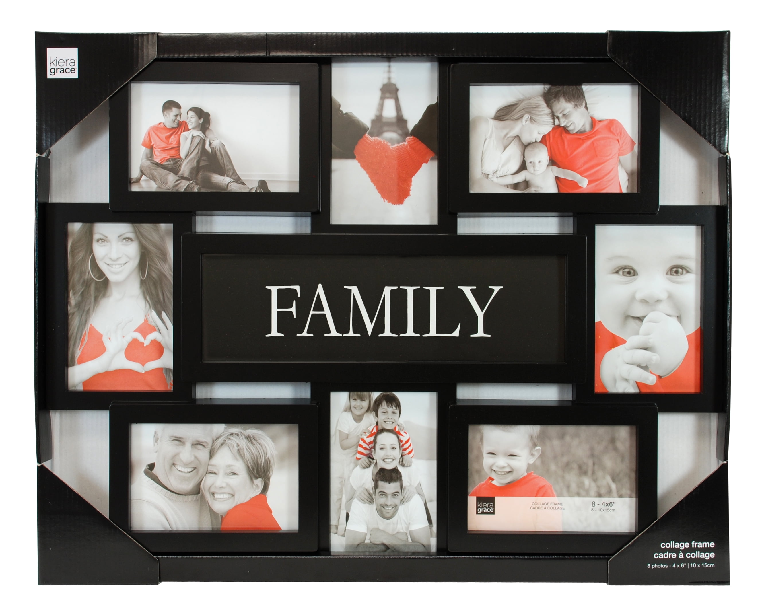 kieragrace Family 8 Opening Collage Frame 4x6Photos Black Plastic ...