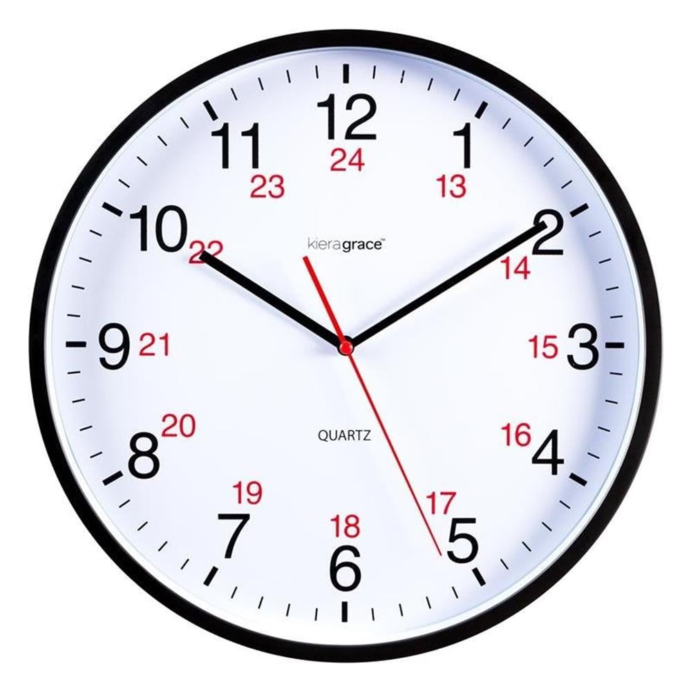 kieragrace KG Contemporary Synchro Silent Clock 6-Pack Black Plastic ...