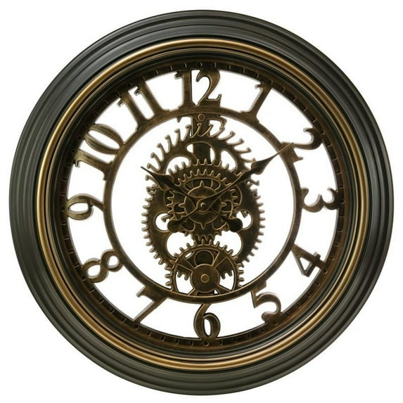 kieragrace KG Industrial Gears Wall Clock Bronze Bronze Plastic ...