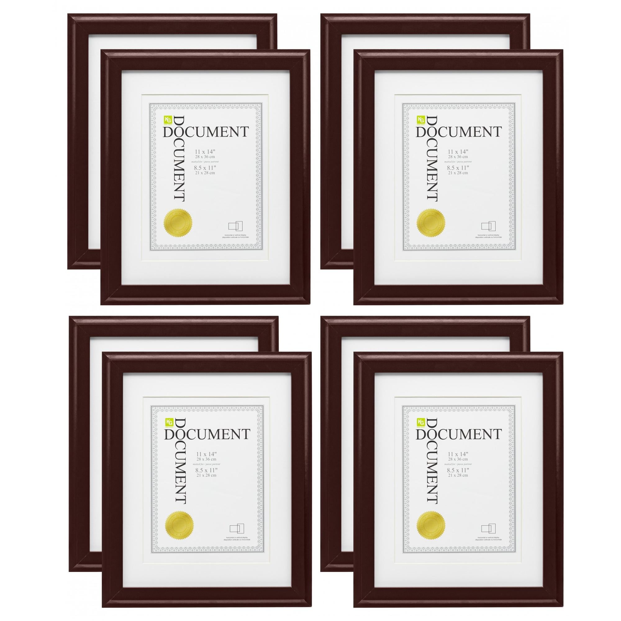 kieragrace KG Oford Wood Document Frame Espresso 8Pack MDF Glass ...